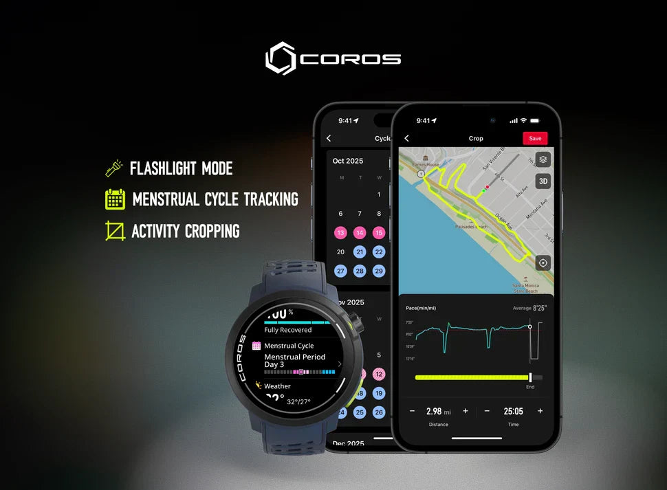 COROS October 2025 – New Features: Flashlight, Cycle Tracking ...
